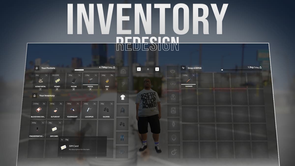 FiveM Script: Inventory Redesign with Clothing Slots - pscripts