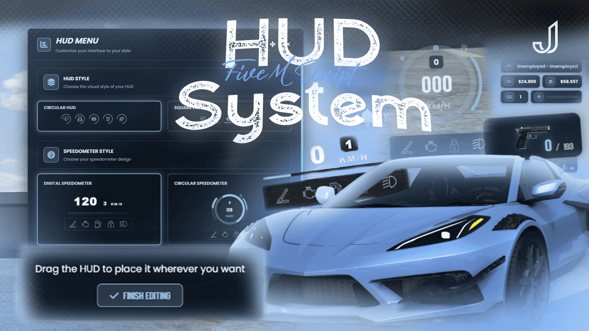 Jota Dev HUD System for FiveM Server - Custom FiveM Script by Jota Dev